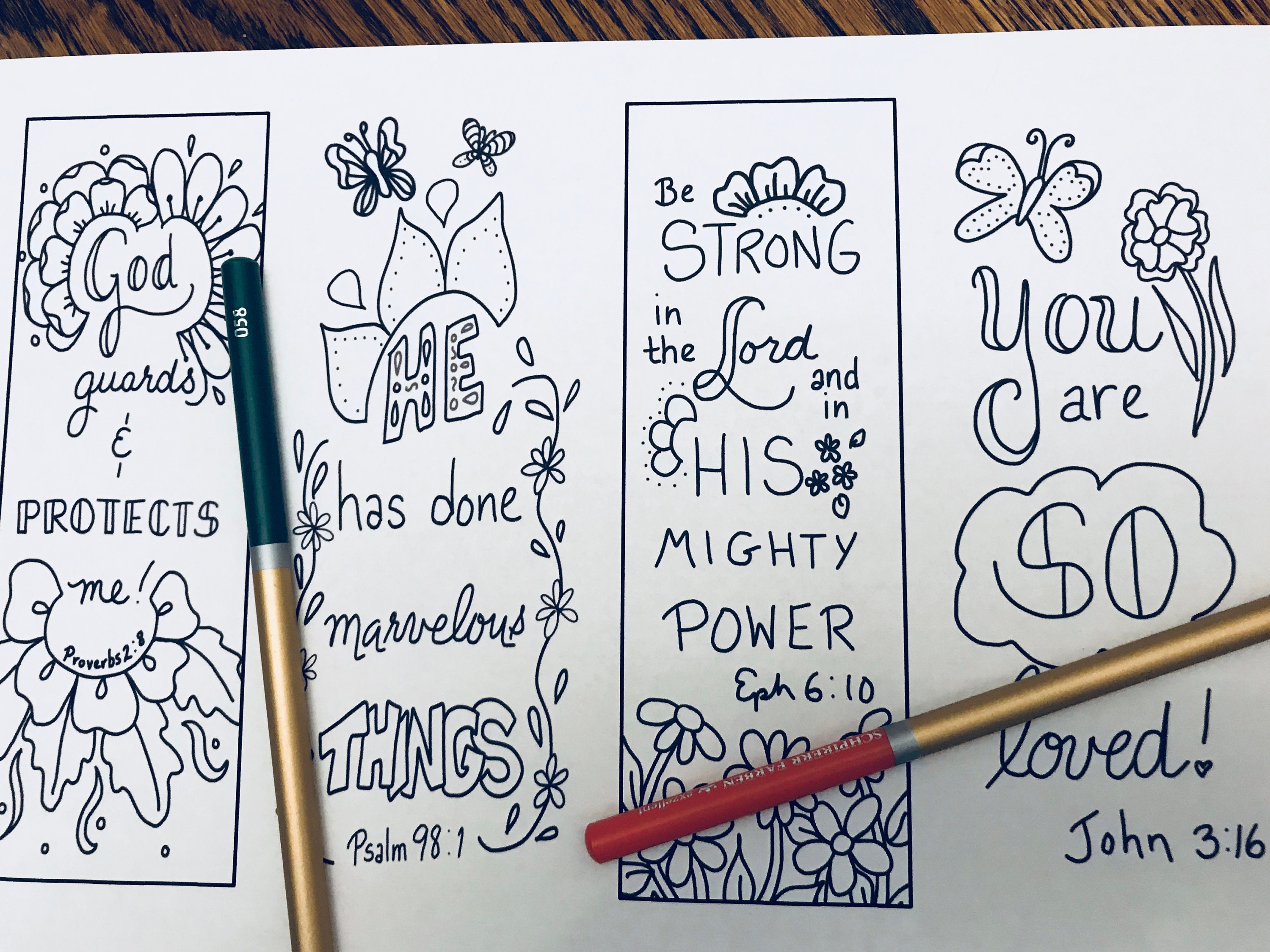 God Guards and Protects - Four Printable Bible Bookmarks to Color ...