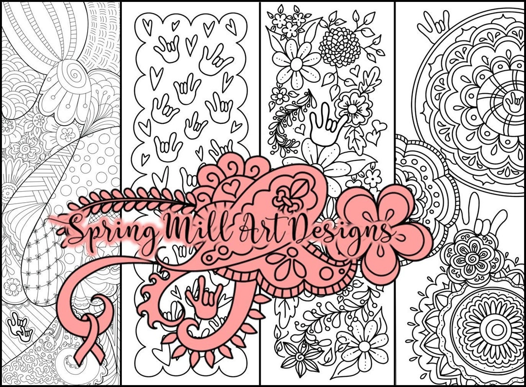 ASL I Love You Bookmarks--set of 4 Printable Bookmarks Featuring Sign ...