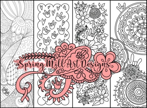 ASL I Love You Bookmarksset of 4 Printable Bookmarks | Etsy