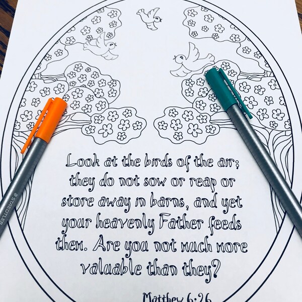 Matthew 6 Coloring Page - Etsy