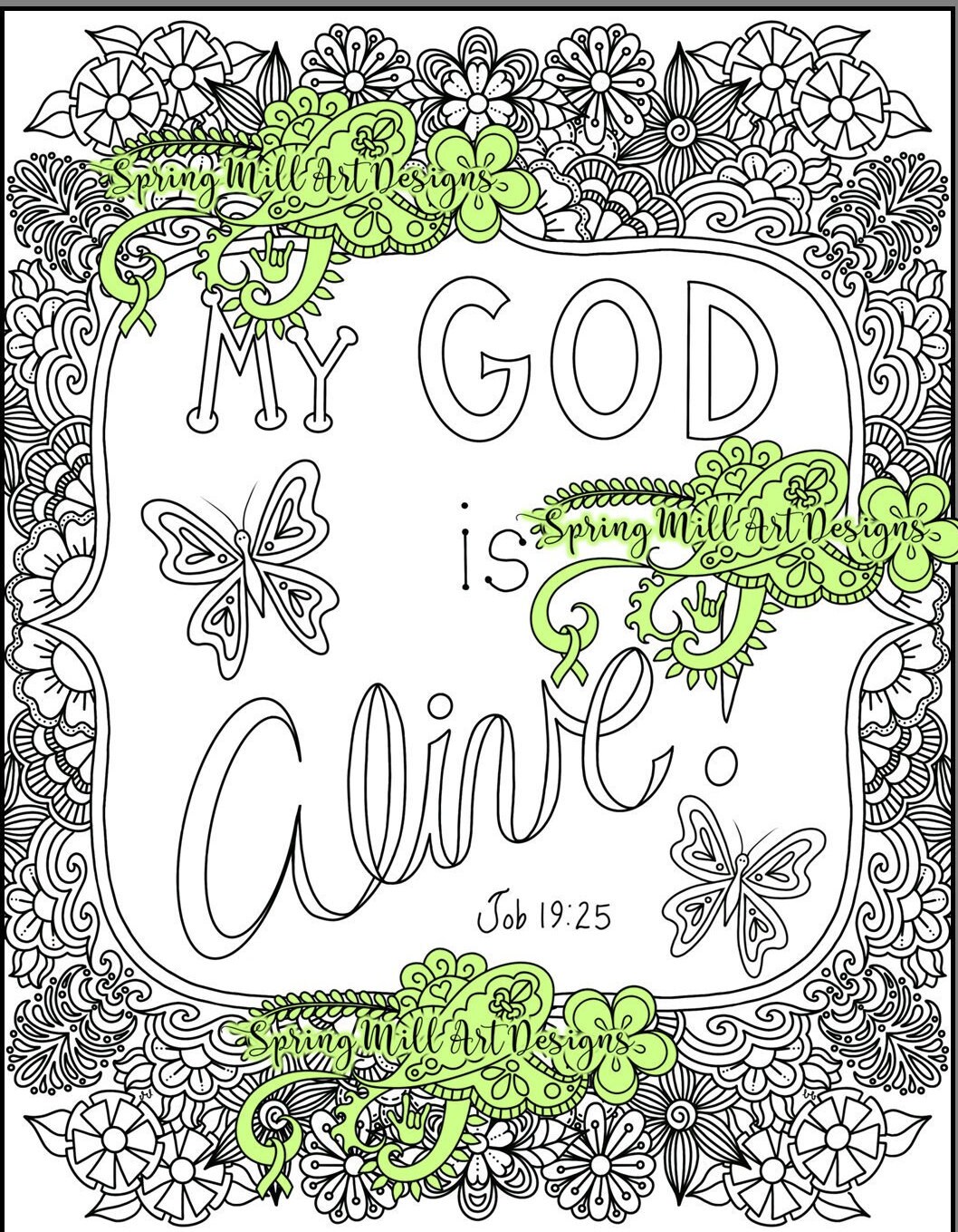 Christian Coloring Page, "my God is Alive" Printable - Etsy