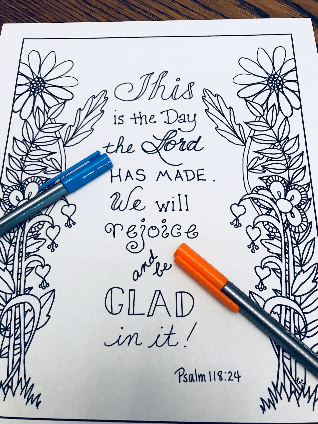 Coloring Page "this is the Day the Lord Has Made" -psalm 18:24 ...