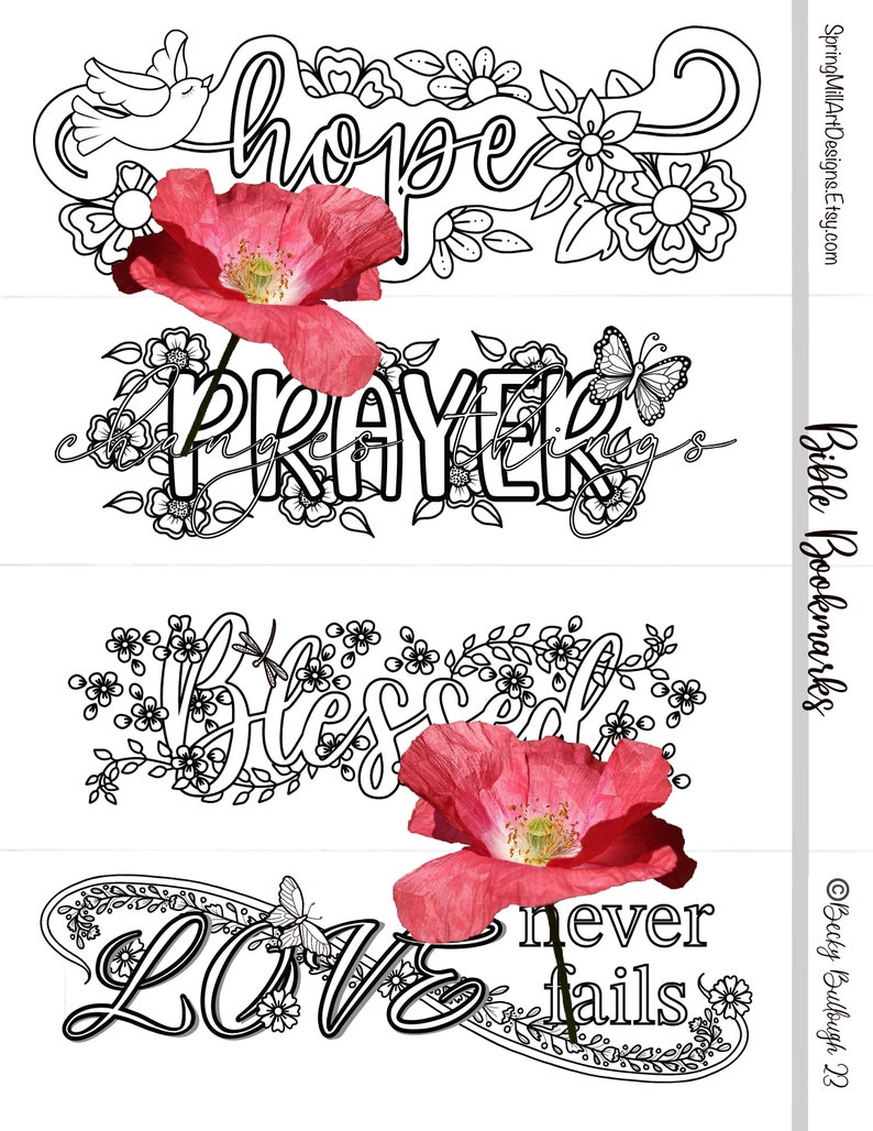 4 Bible Bookmarks to Print and Color. Templates for Bible - Etsy