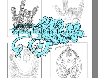Asl Coloring Page | Etsy