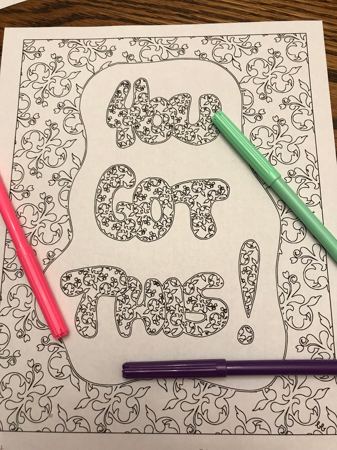 Coloring Page "you Got This" Patterns - Etsy