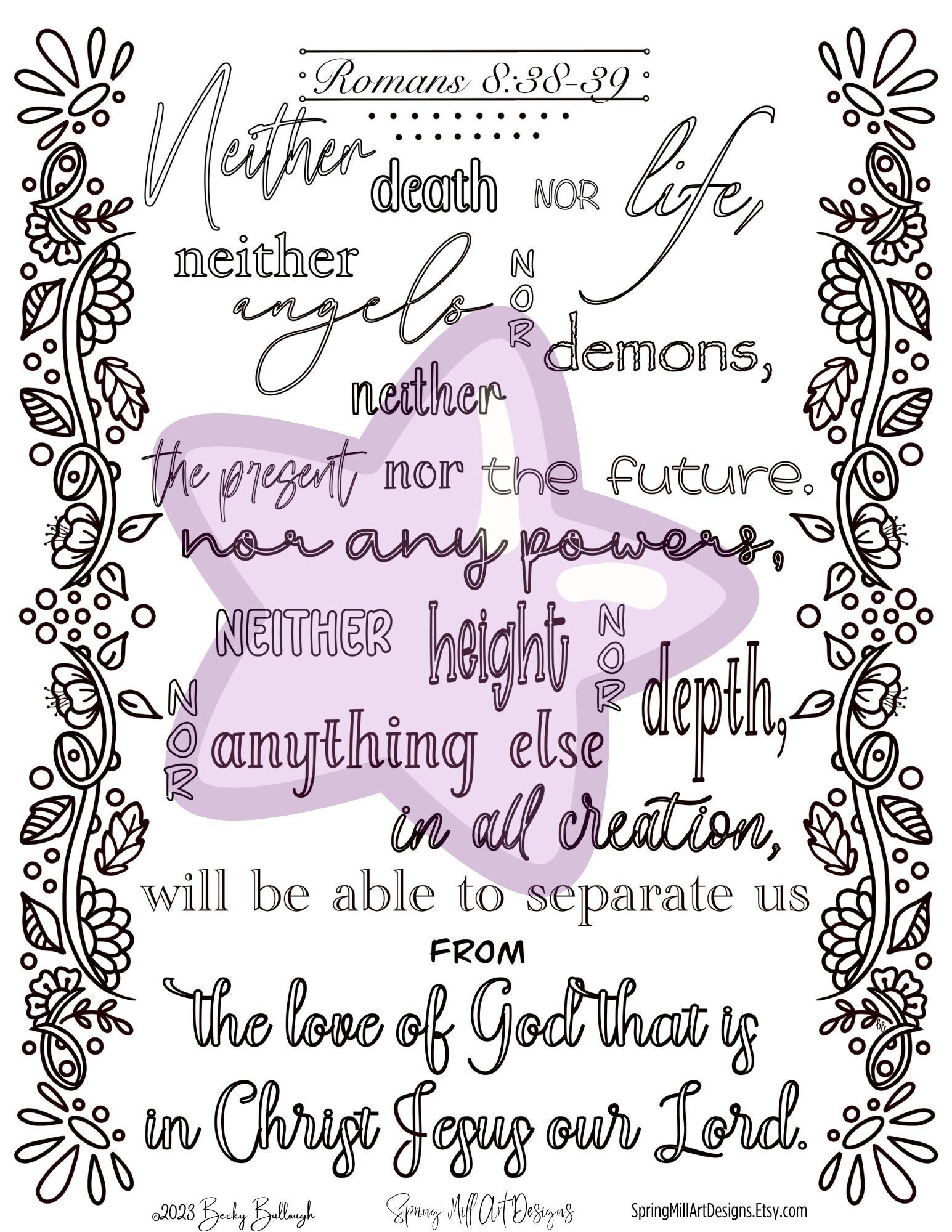 Christian Coloring Page, nothing Can Separate Us From the Love of God ...