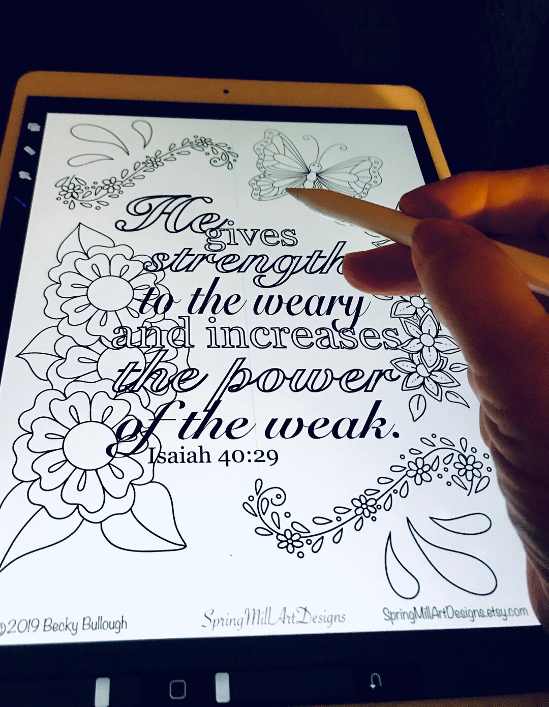 He Gives Strength to the Weary Printable Scripture Coloring Page - Etsy