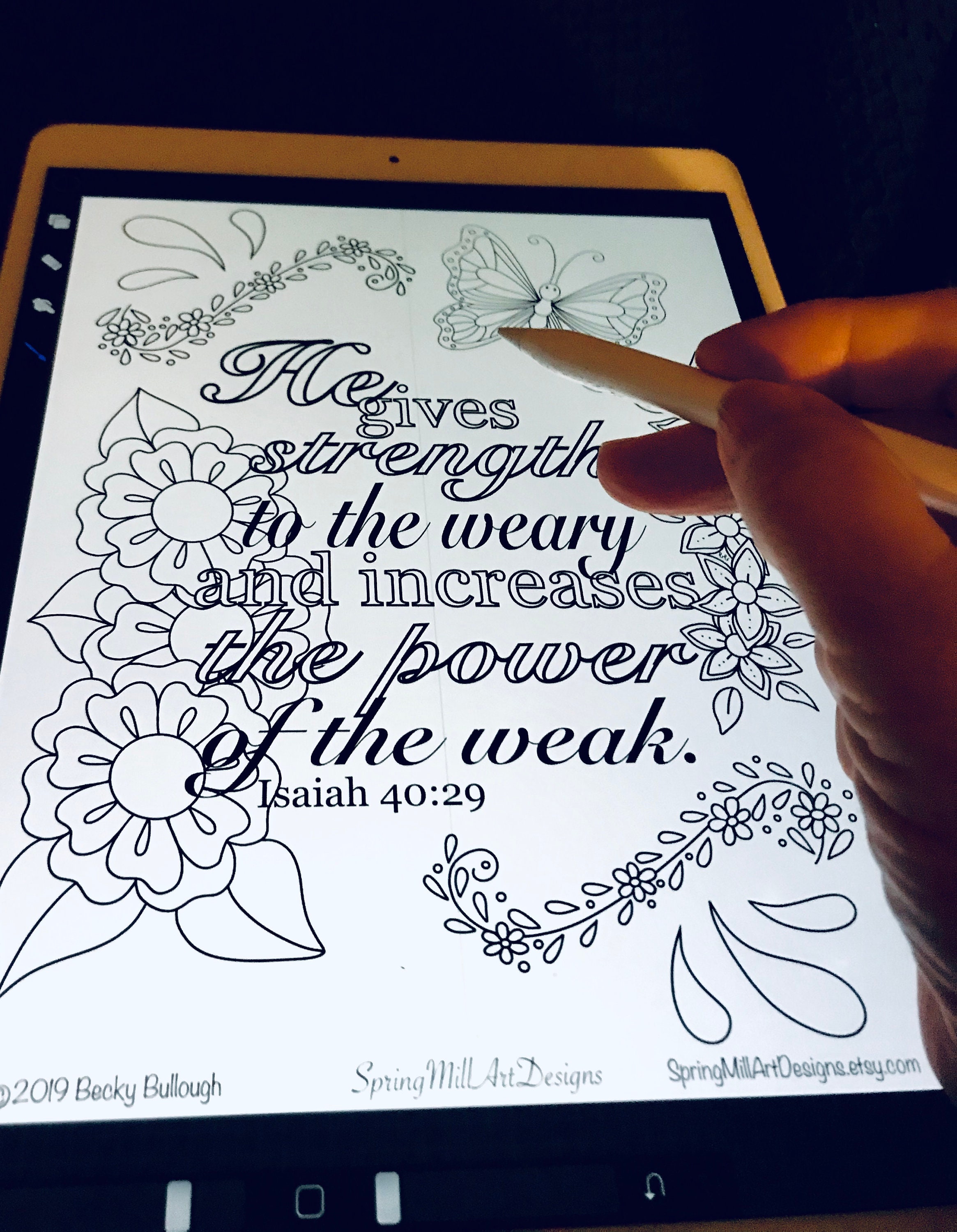 He Gives Strength to the Weary Printable Scripture Coloring Page - Etsy