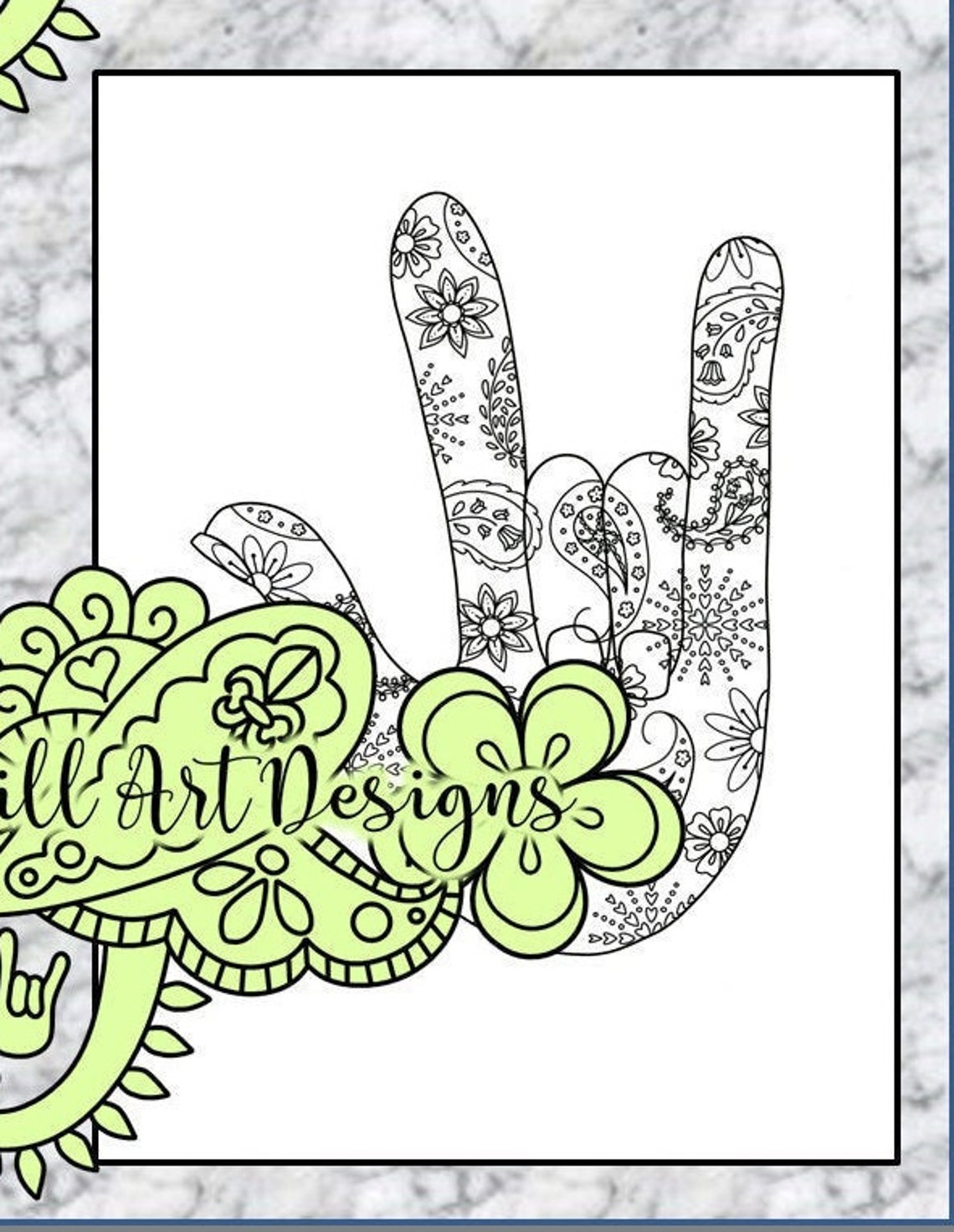 ASL I Love You Signs Set 1 Consisting of 4 Printable | Etsy