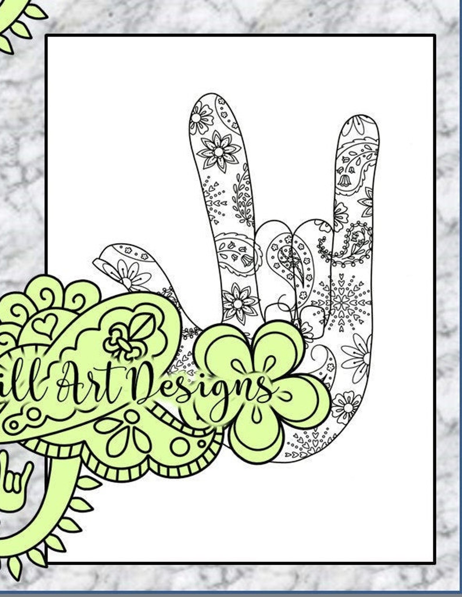 ASL I Love You Signs Set 1 Consisting of 4 Printable | Etsy