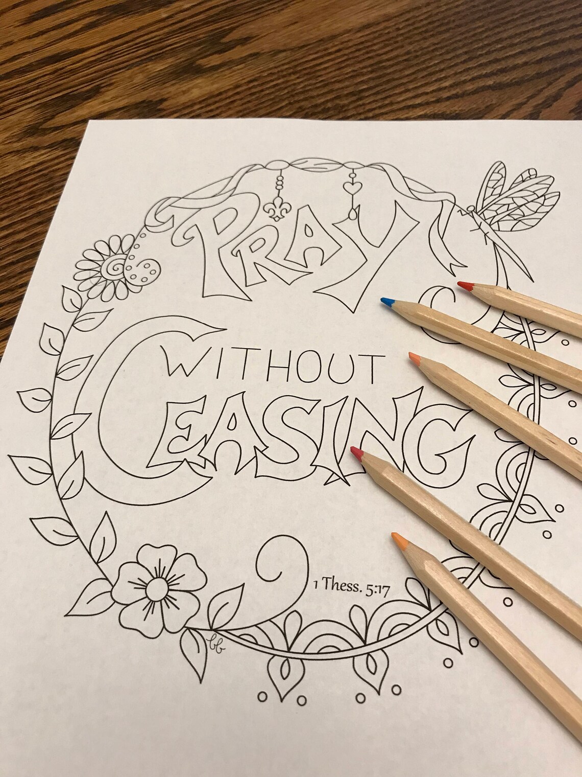 Pray Without Ceasing Coloring Page - Etsy