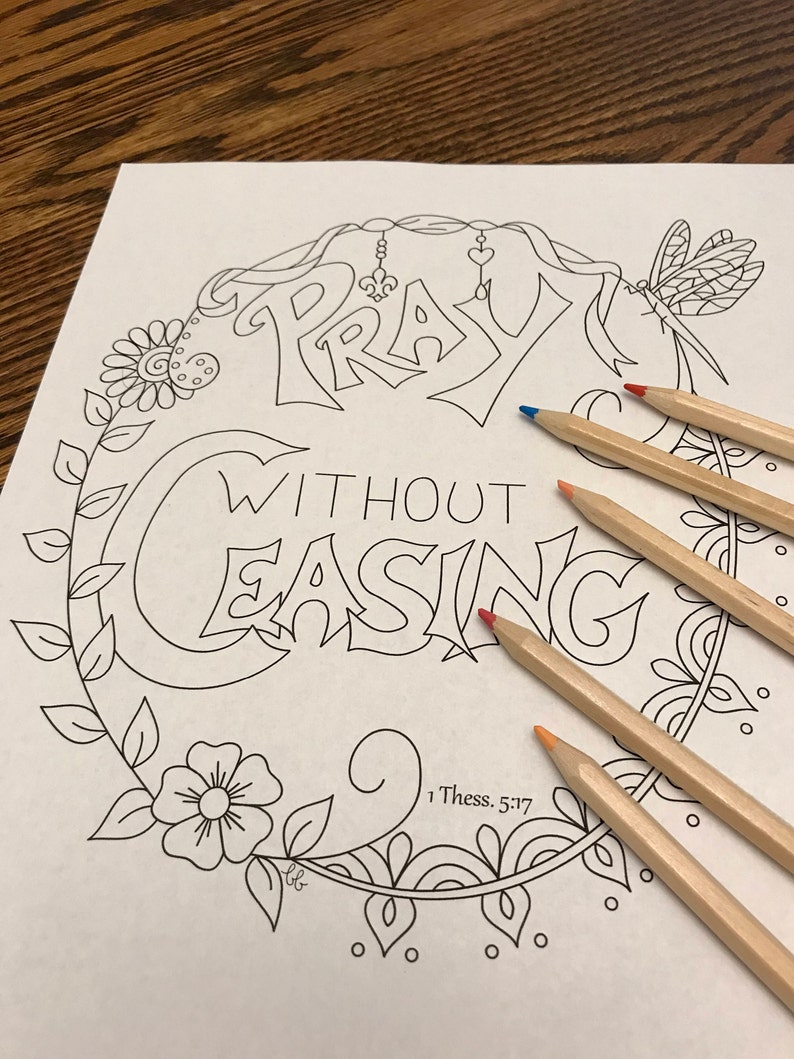 Pray Without Ceasing Coloring Page - Etsy