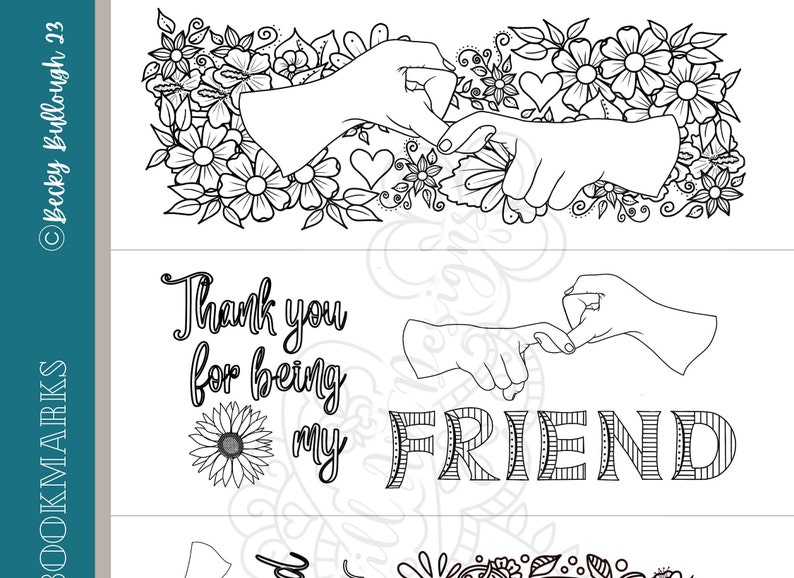 ASL Friend: 4 ASL Bookmarks to Color, Sign for “friend” and “I Love You ...
