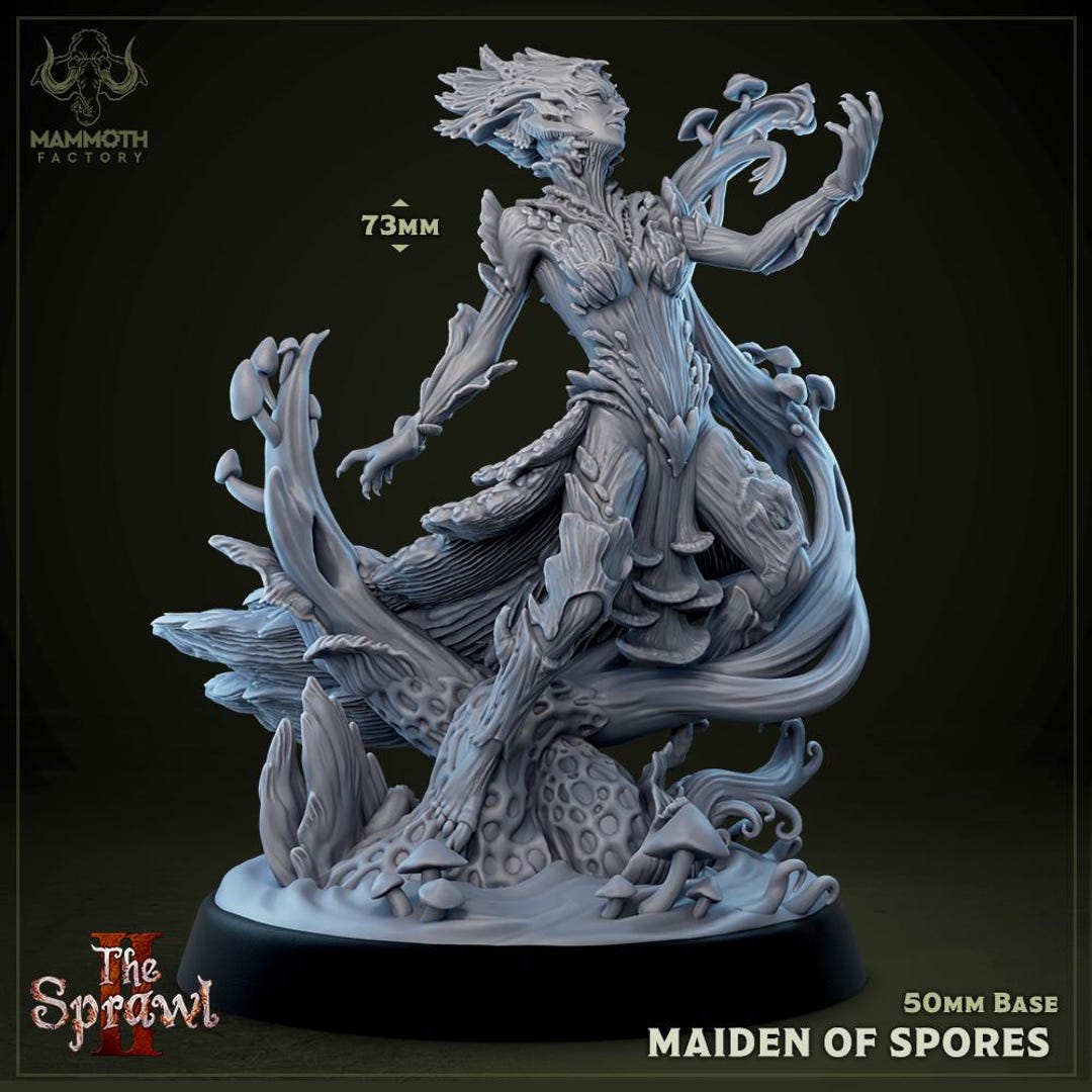 Maiden of Spores / 50mm Base / Mammoth Factory / the Sprawl II/ Monster ...