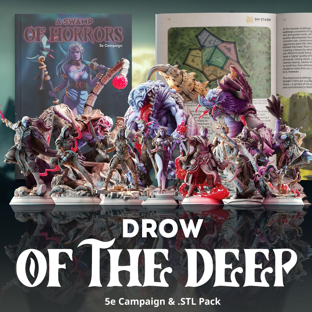 Drow of the Deep DM Stash D&D Miniatures Highquality Resin Prints Swamp ...
