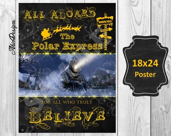 Polar Express Poster All Aboard INSTANT DOWNLOAD Printable Christmas ...