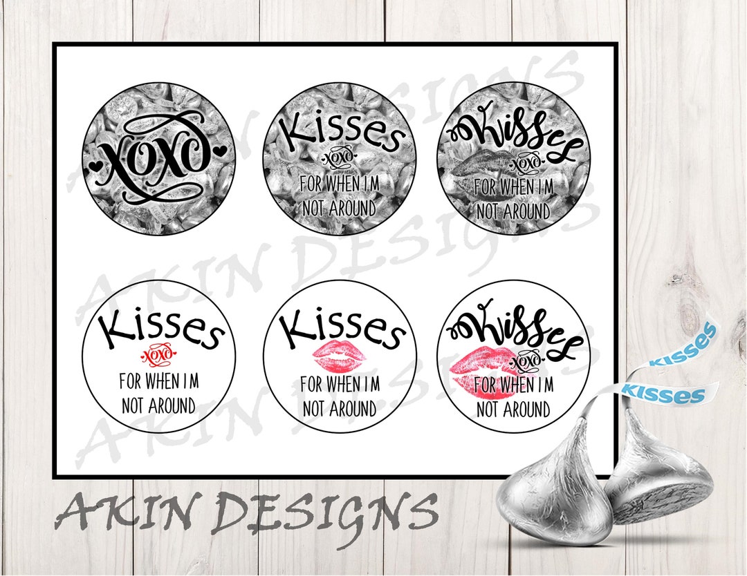 Kisses Printable Instant Download Valentines Kisses 3 - Etsy