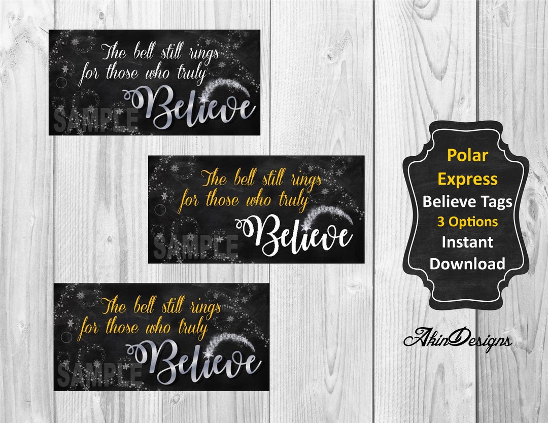 Polar Express Tags Believe Tags Size 1x2 - Etsy