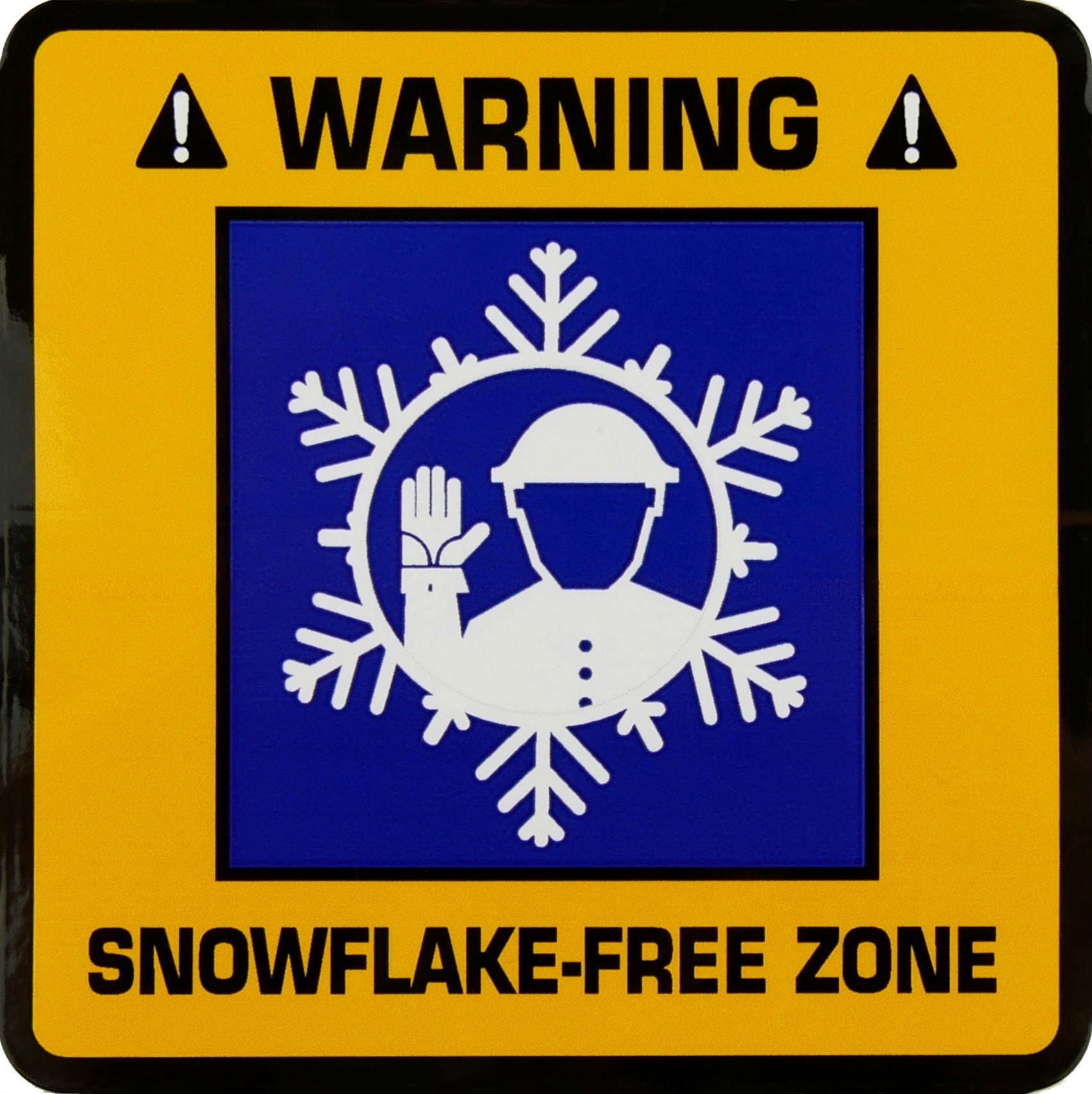 STICKER 4 PACK 4 Warning Snowflake Free Zone Vinyl Toolbox Hardhat ...