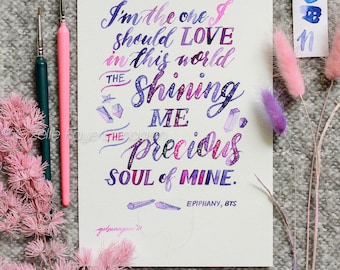 DNA BTS Calligraphy Lyric Art Print - Etsy