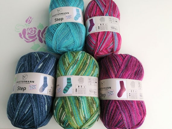 Sock Wool Step 4 With Aloe Vera and Jojoba Oil by Austermann - Etsy