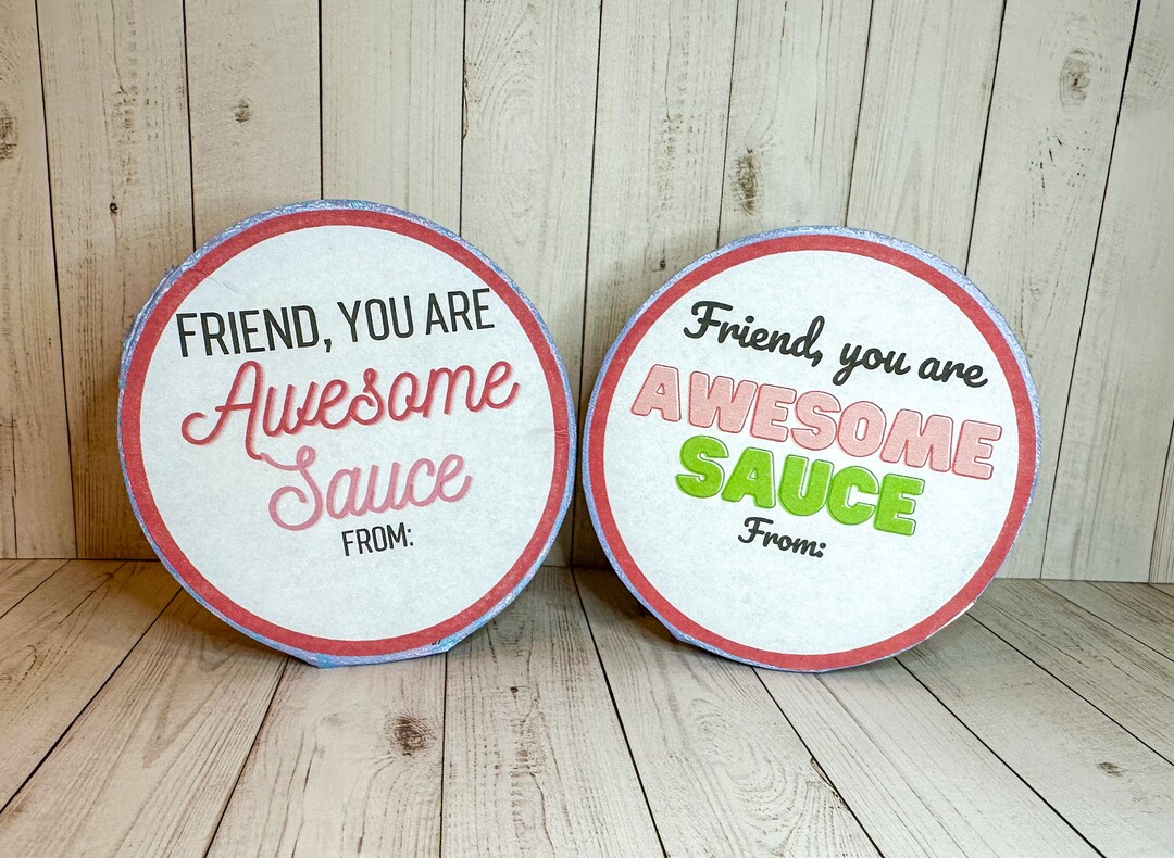 Printable Applesauce Valentines Friend, You Are Awesome Sauce - Etsy