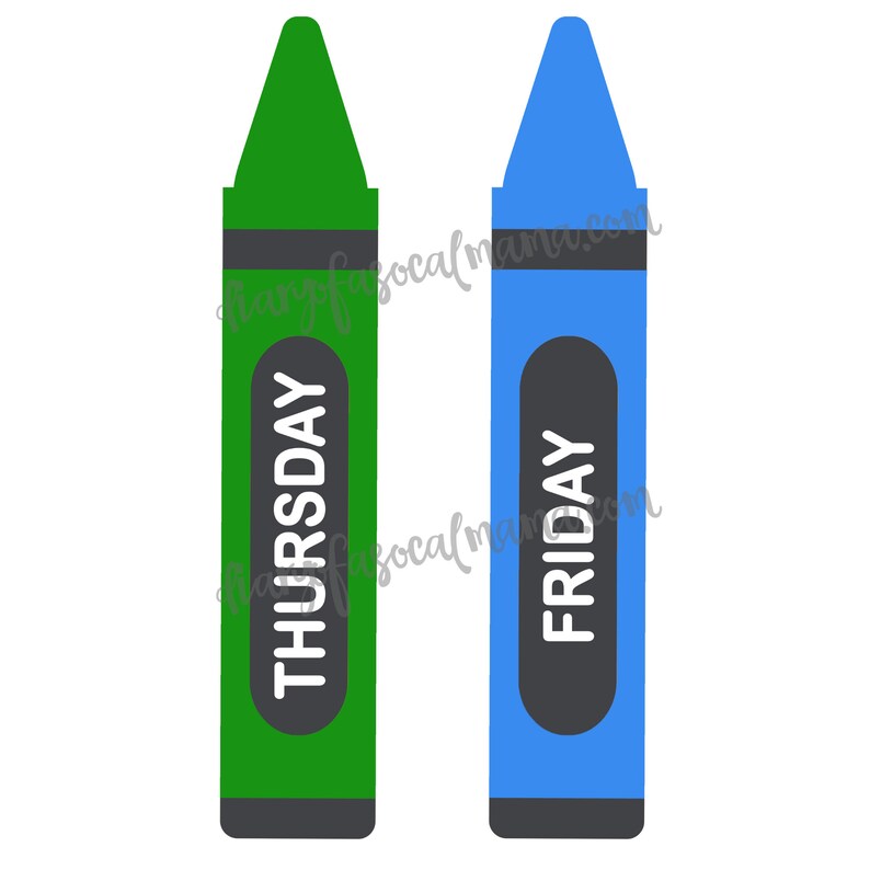 Days of the Week & Months of the Year Crayon Printables (PDF) - Etsy