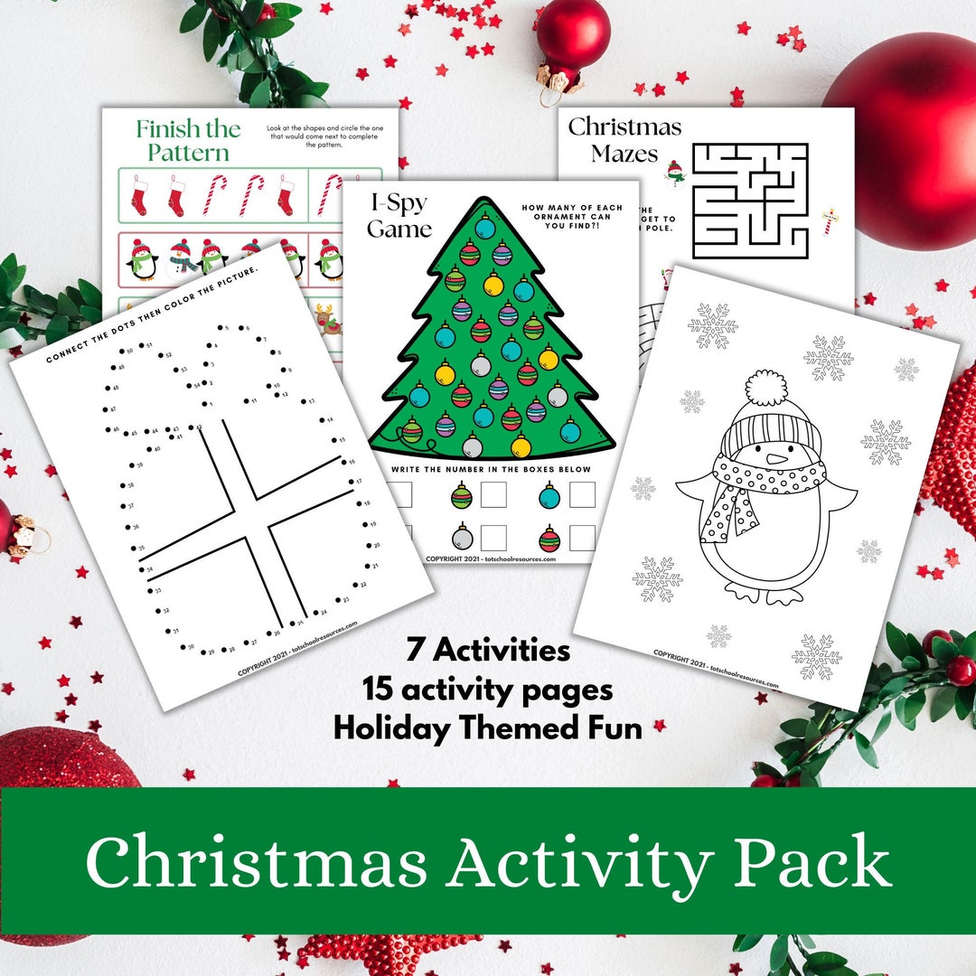 Christmas Activity Pack - Holiday Activity Pack - Preschool Printable ...