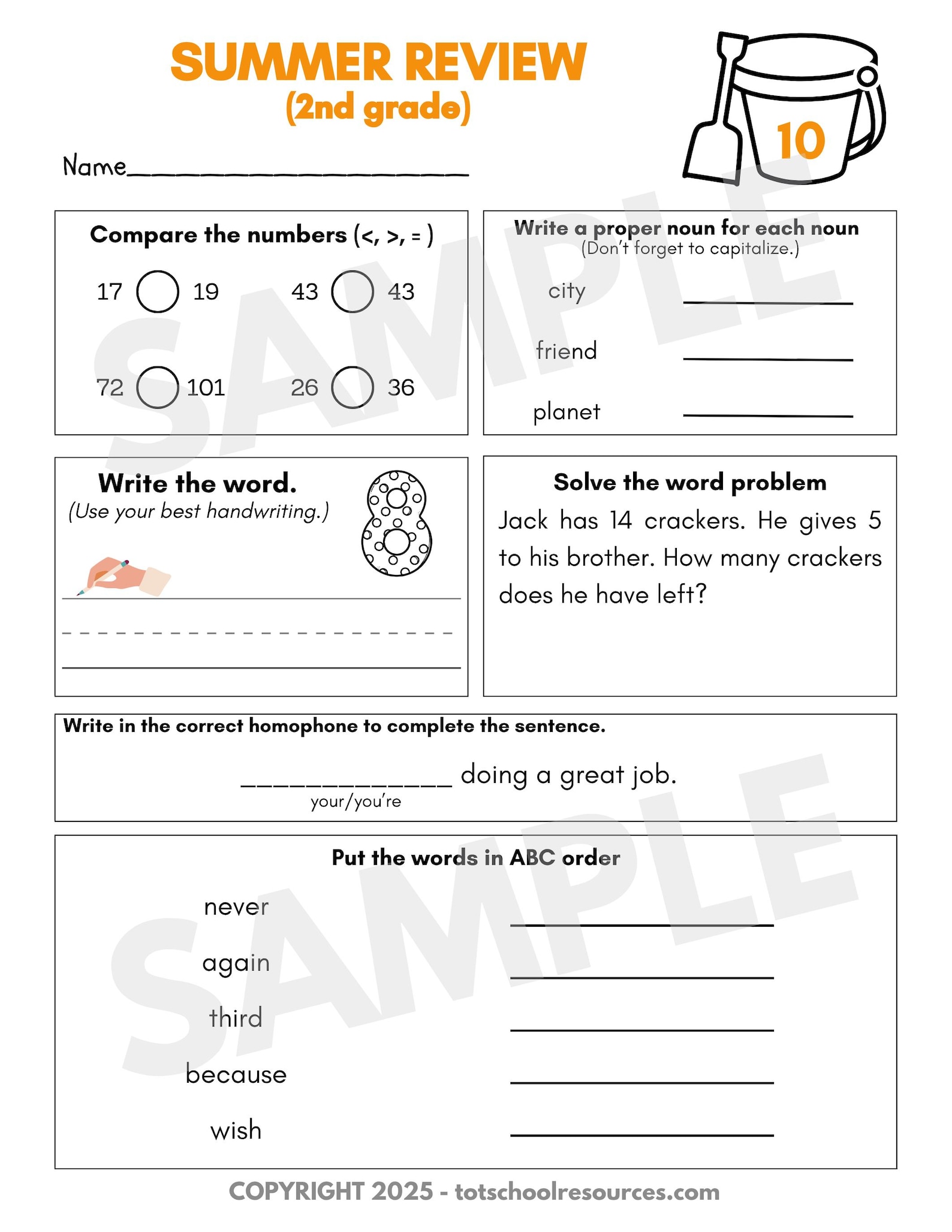 2nd to 3rd Grade Summer Review Worksheets: Math & Phonics (PDF ...