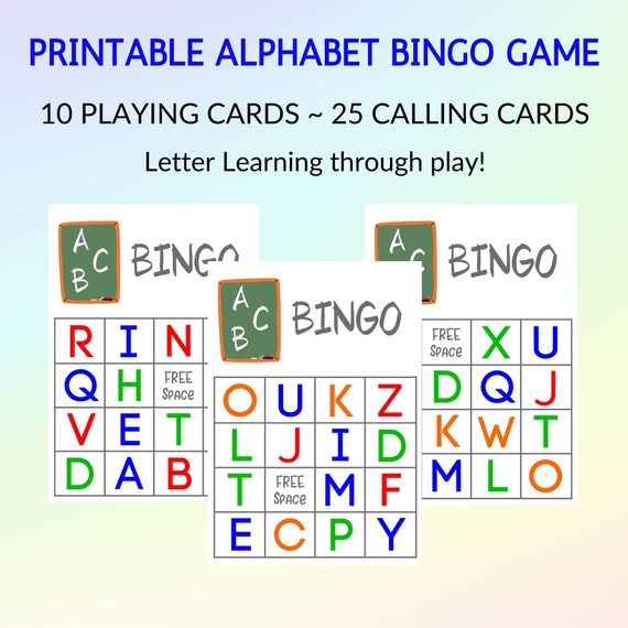 Alphabet Bingo Letter Bingo Letter Learning Activity | Etsy