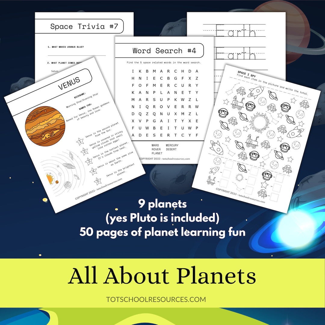 All About Planets - Worksheet & Activity Set - Etsy