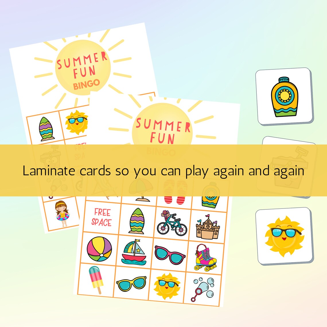 Summer Fun Bingo Game: Kids Printable Activity (digital Download) - Etsy