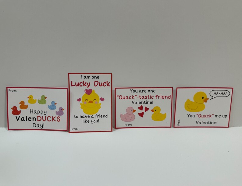 Lucky Duck Printable Valentines | Rubber Duck Valentines for Kids - Etsy