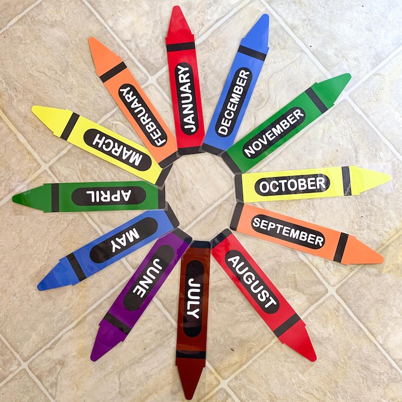 Months of the Year Crayon Printable: Homeschool Decor (PDF) - Etsy