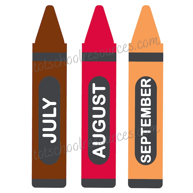 Months of the Year Crayon Printable: Homeschool Decor (PDF) - Etsy