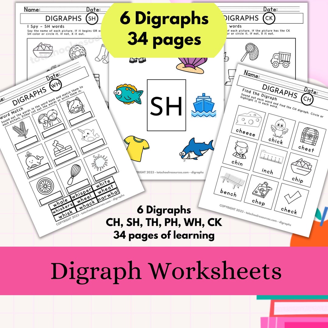 Digraph Worksheets Phonics Printables, 1st Grade-2nd Grade, Homeschool ...