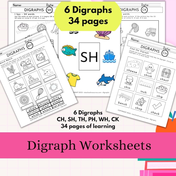 Digraph Worksheets For 1st Grade