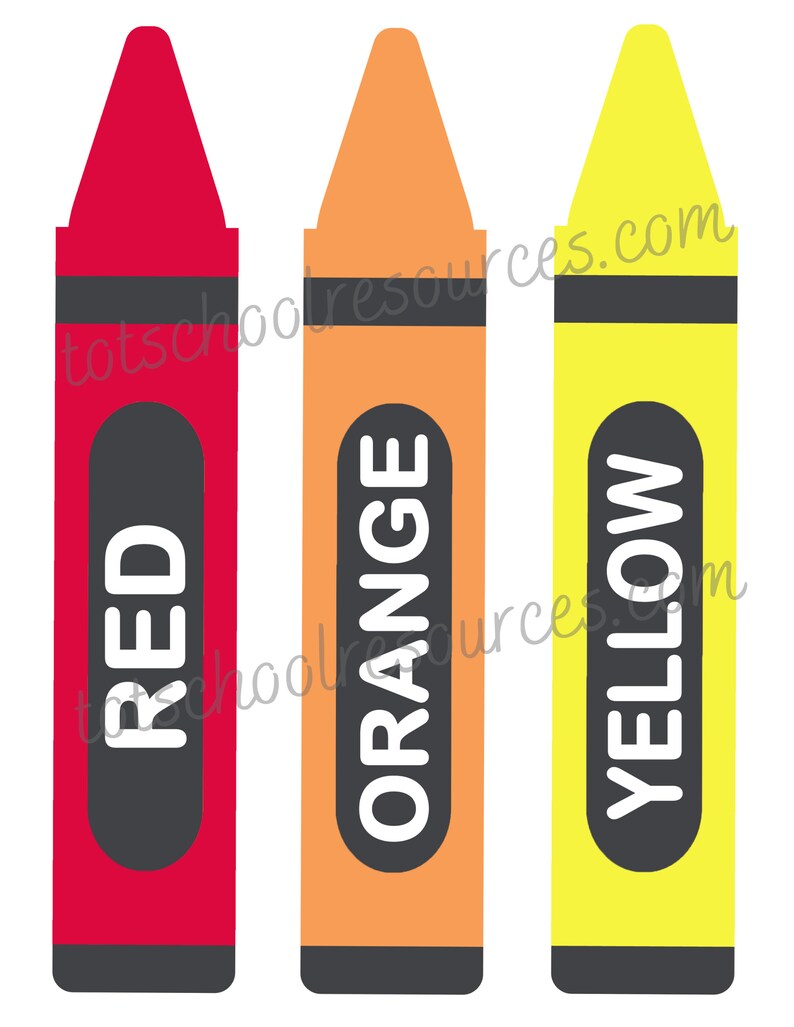 Crayon Color Learning Printable - Learn Colors - Preschool Learning - Etsy