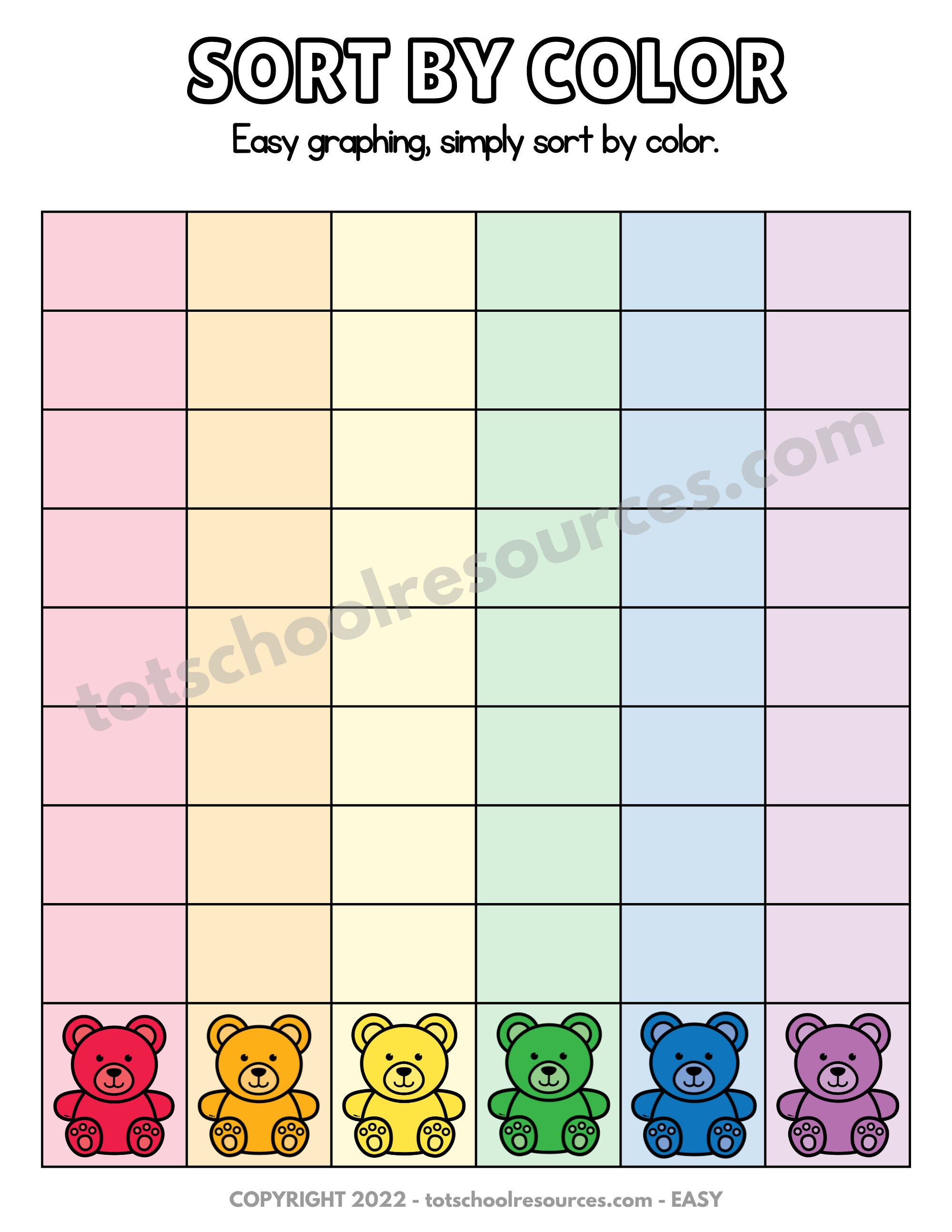 Counting Bears Preschool Worksheets - Etsy