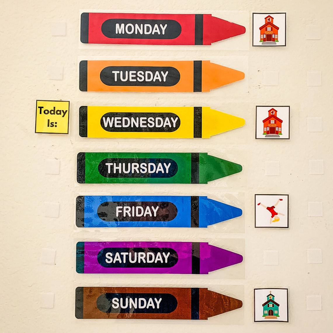 Days of the Week Printable Signs W/activity Squares - Etsy