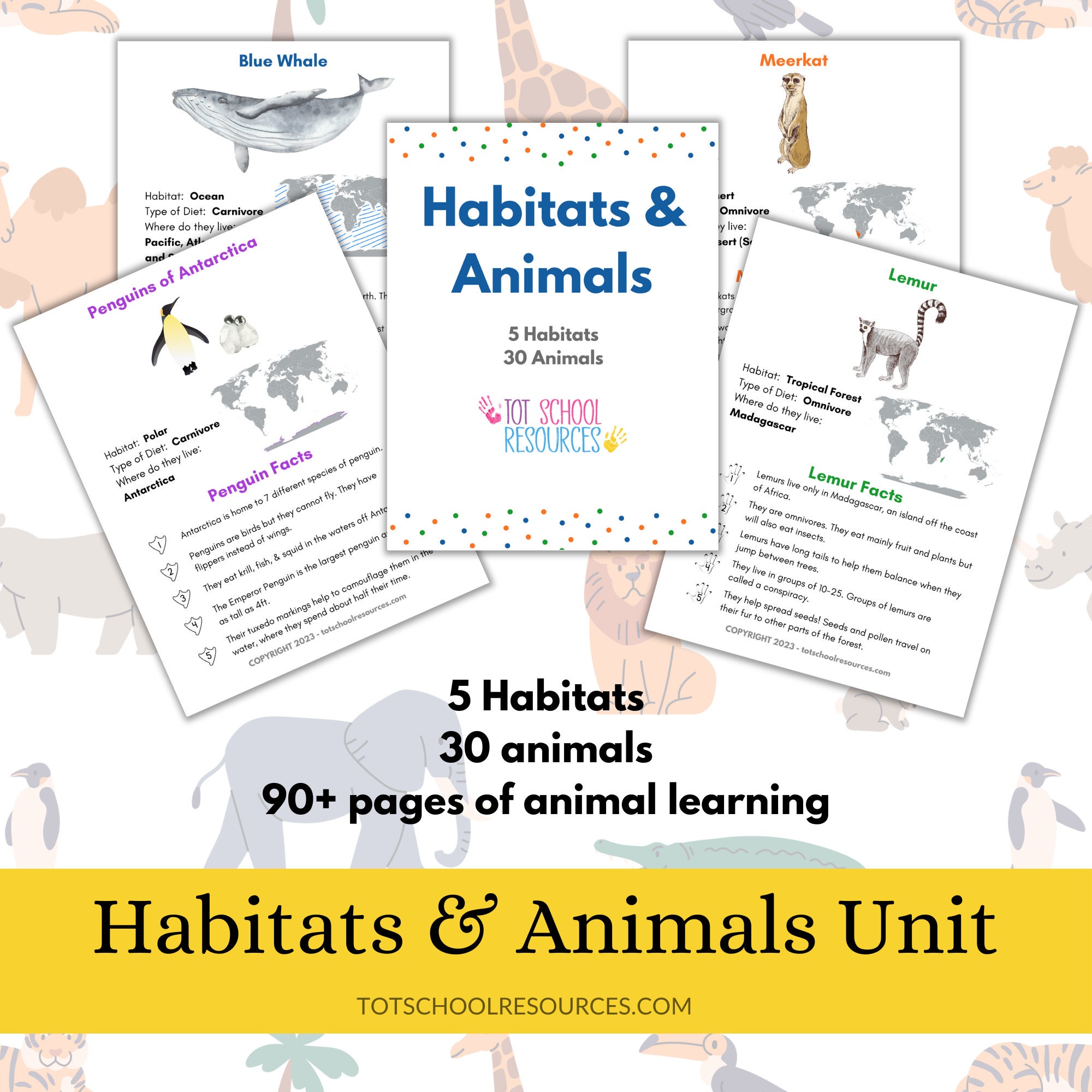 Habitats & Animals Worksheets - Unit Study - K-3rd - Etsy
