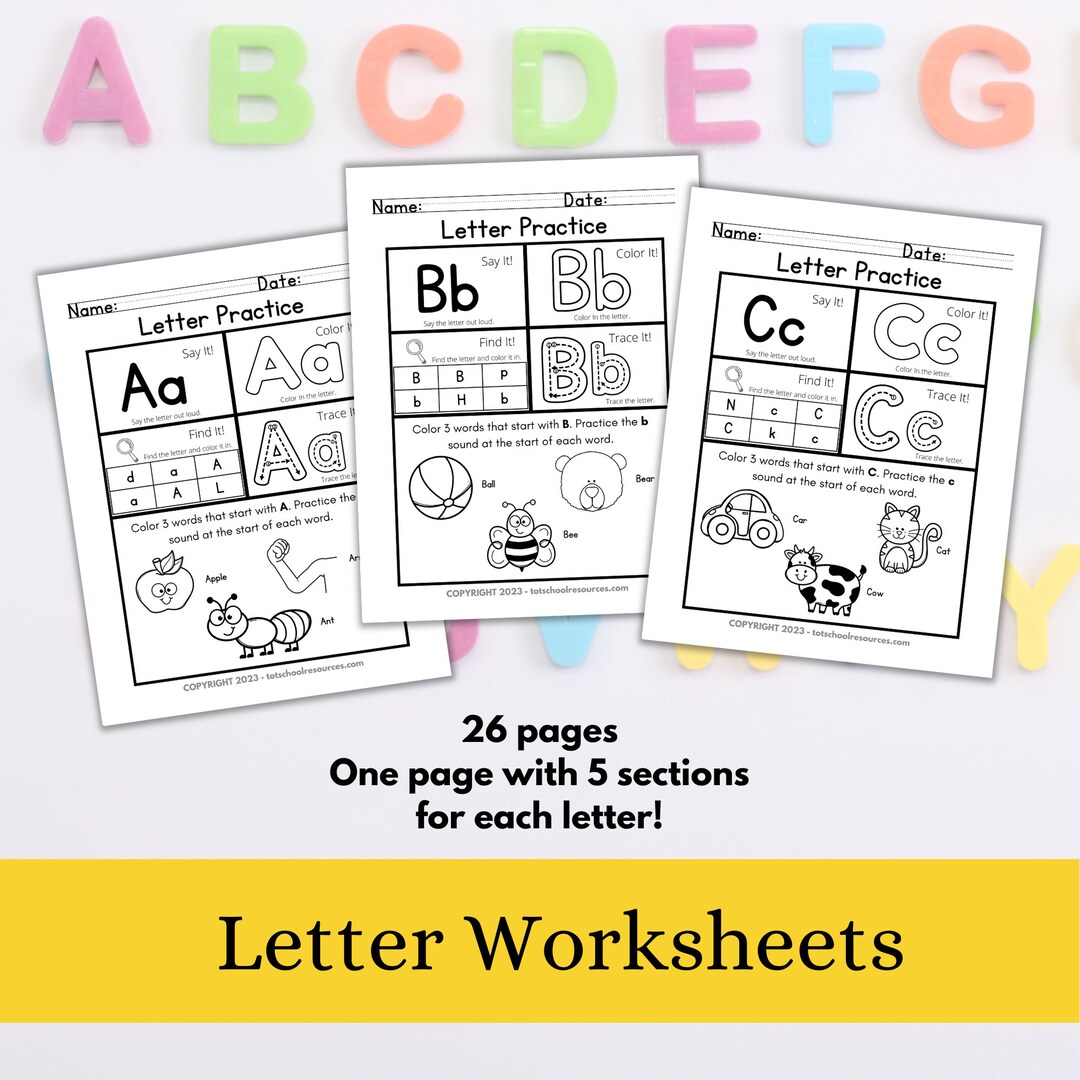 Letter Phonics Worksheets | Preschool | Pre K | Tk - Etsy