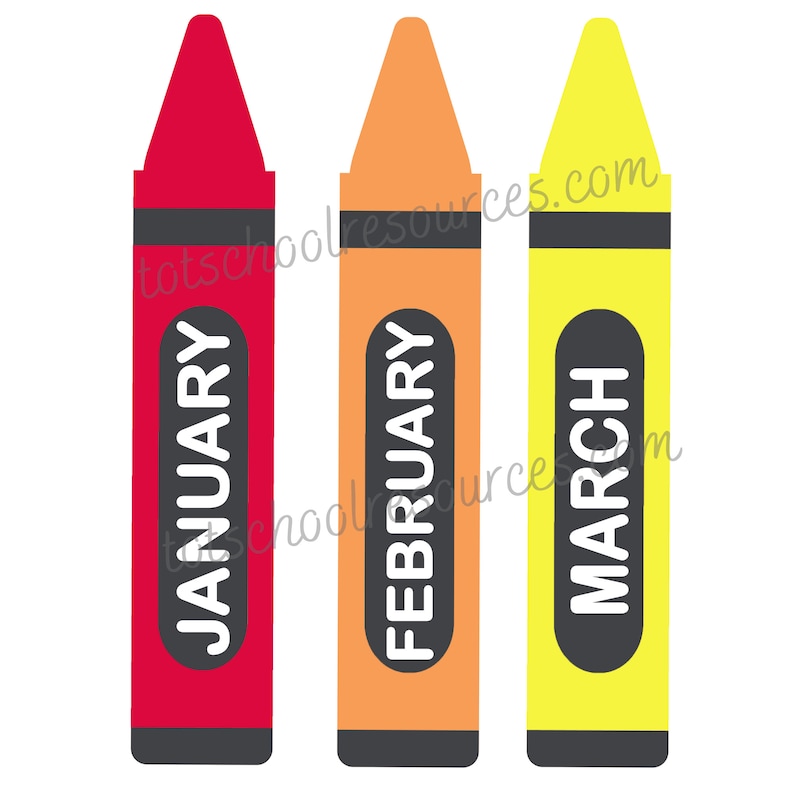 Days of the Week & Months of the Year Crayon Printables (PDF) - Etsy