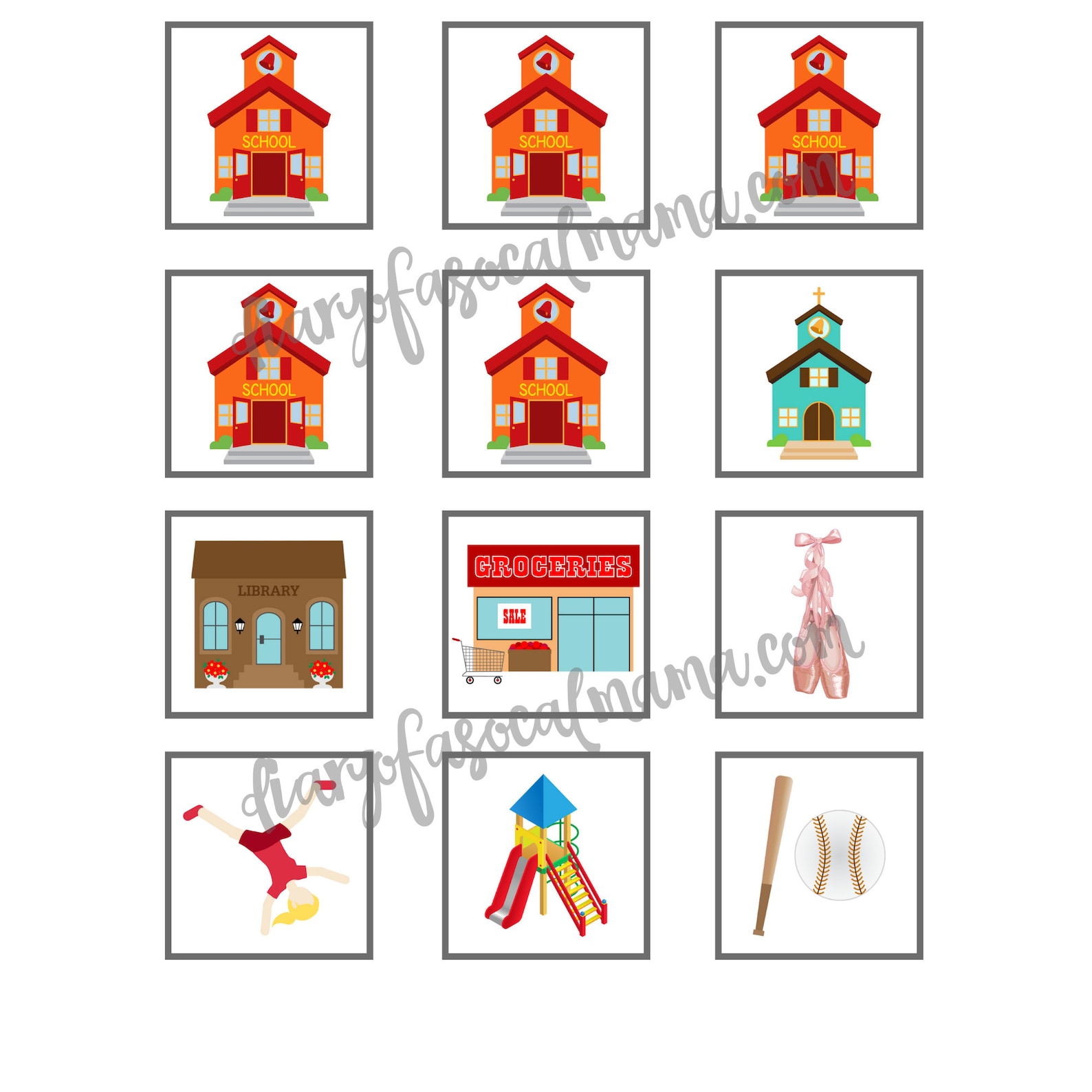 Days of the Week Printable Signs W/activity Squares - Etsy Canada