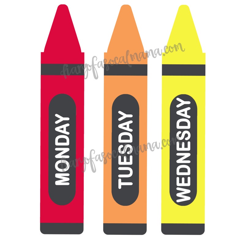 Days of the Week & Months of the Year Crayon Printables (PDF) - Etsy