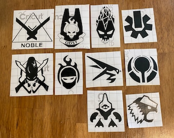 Halo Inspired Decals, Height 10cm / 3.937 IN, Black or White - Etsy