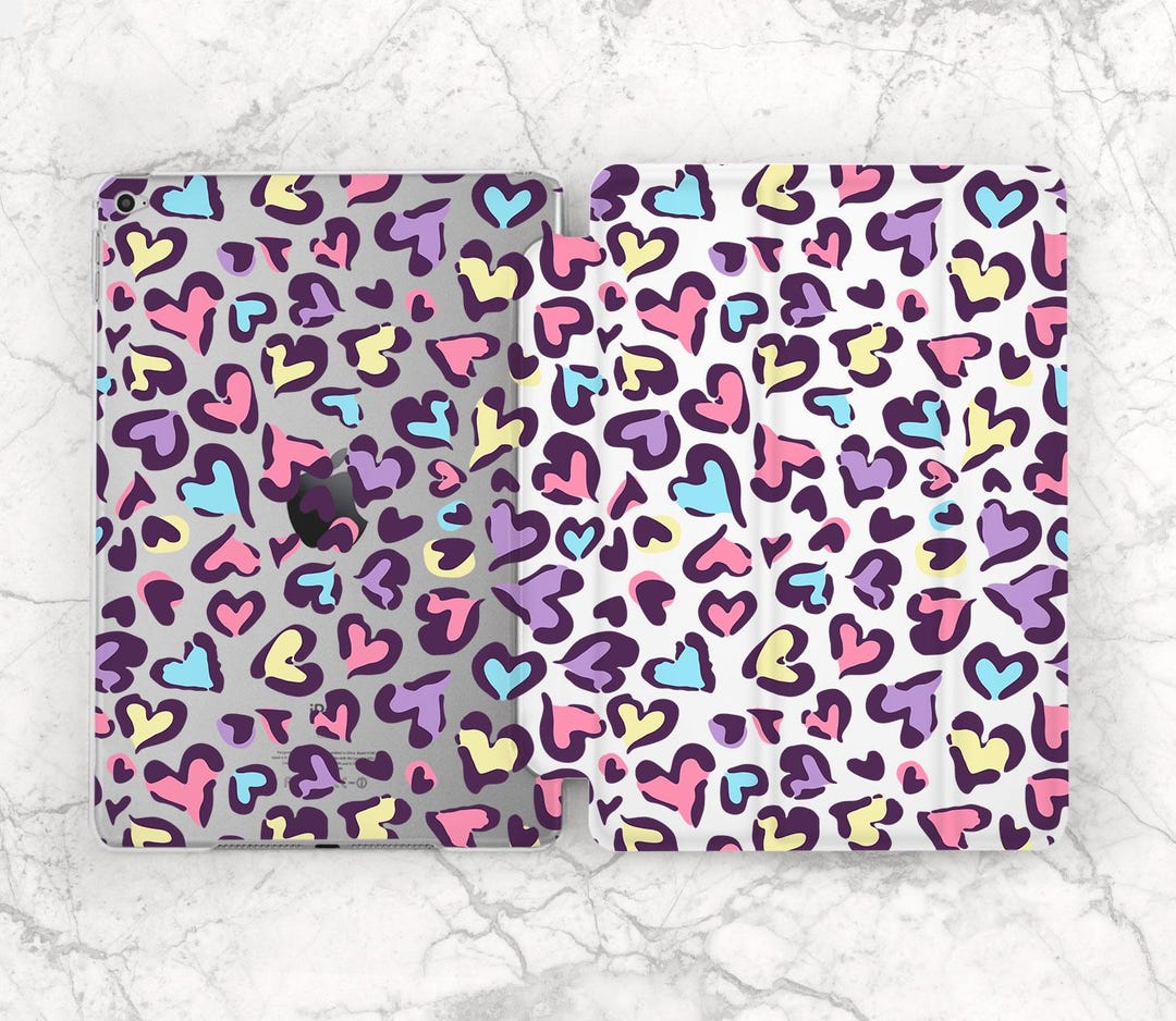 IPad Case Animal Print Cute Heart iPad White Case Fashion Rainbow Case ...