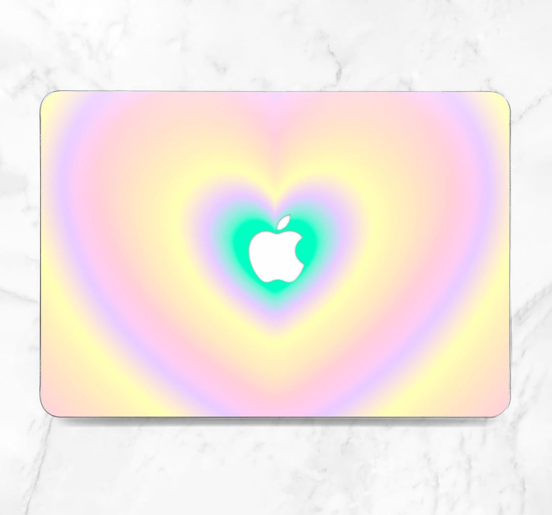 Retro Heart Art Pastel Colors Case Aesthetic Art Case MacBook Case Cute ...