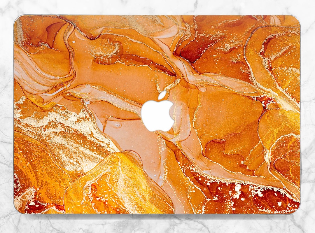 MacBook Case Orange MacBook Case Marble Simple Stone Print Abstract ...