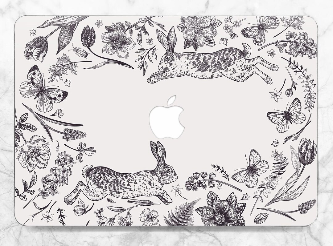 MacBook Case Bunny Cute Sprint Art MacBook Hard Case Butterfly Art ...
